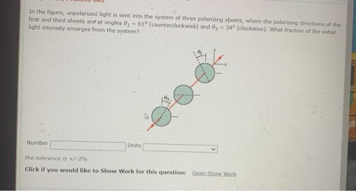 Solved In the figure, unpolarized light is sent into the | Chegg.com