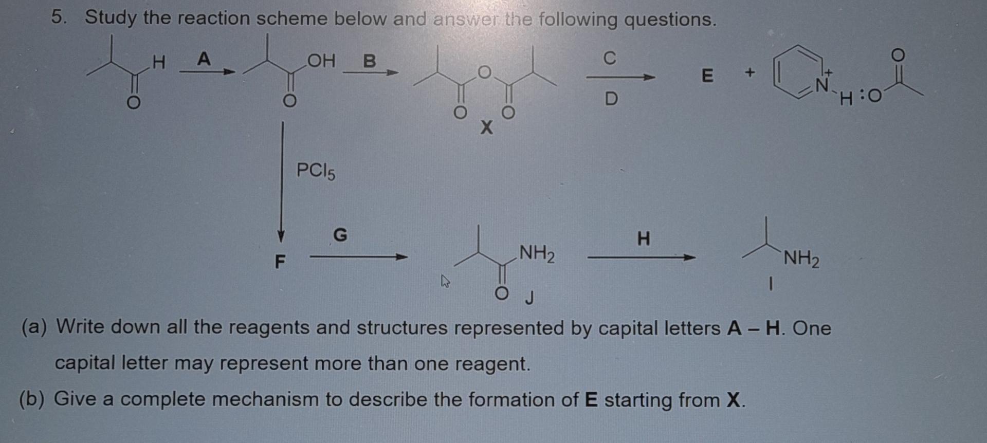 Solved A B E+ H (a) Write down all the reagents and | Chegg.com