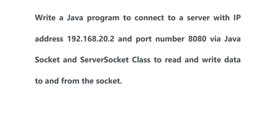 Solved Escriba un programa Java para conectarse a un | Chegg.com
