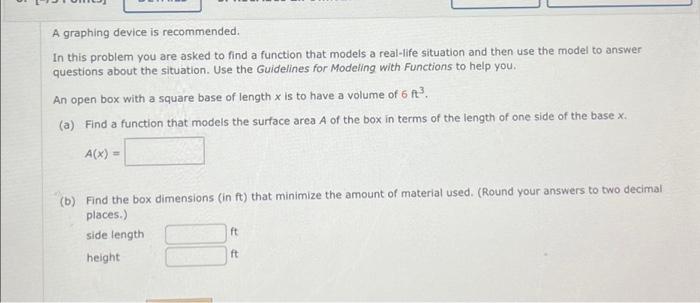 Solved A graphing device is recommended. In this problem you | Chegg.com