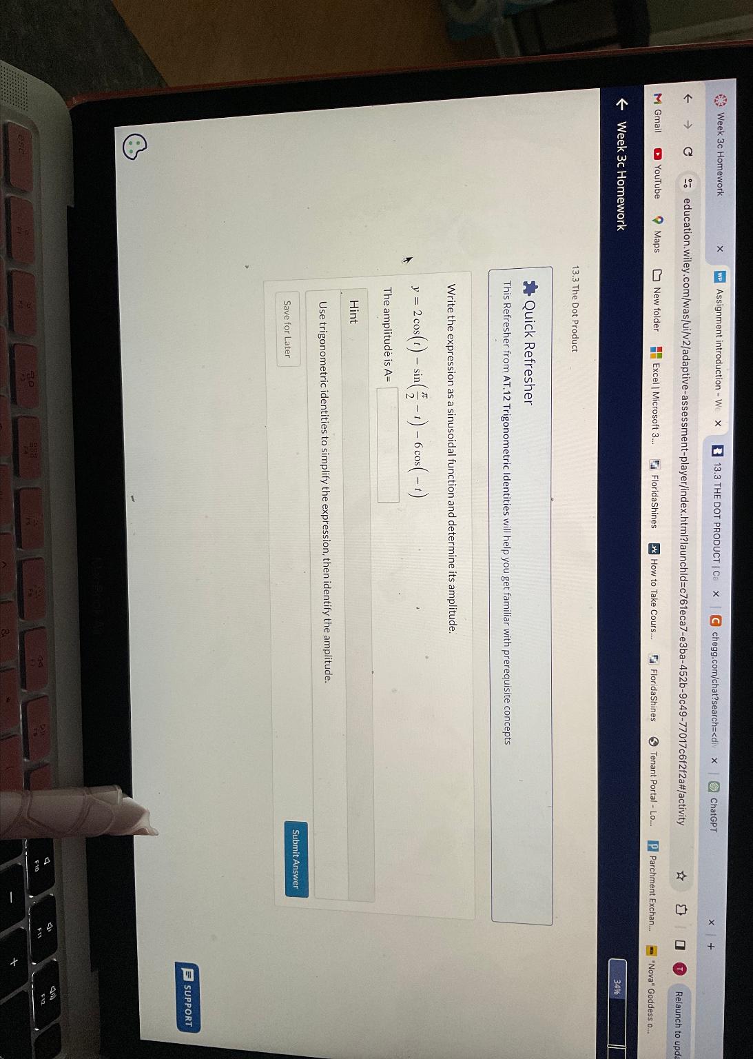 Solved 13.3 ﻿The Dot ProductQuick RefresherThis Refresher | Chegg.com