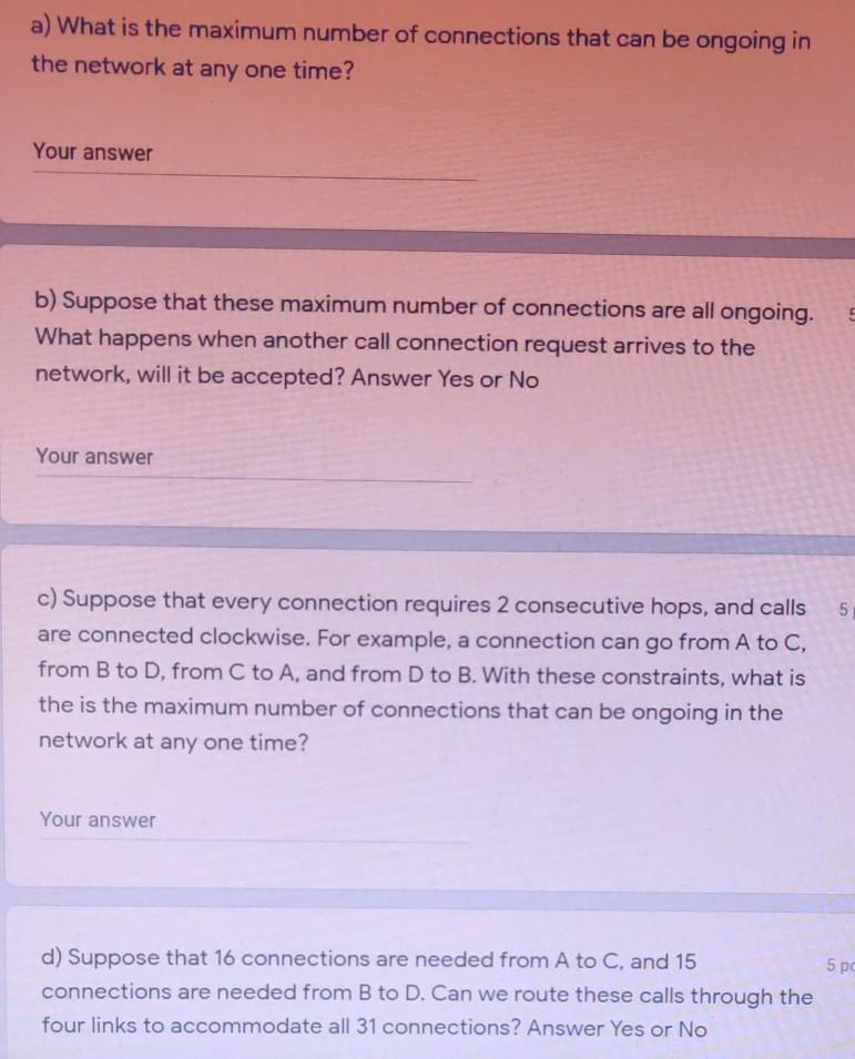 Solved Q1) Consider the circuit-switched network shown in | Chegg.com
