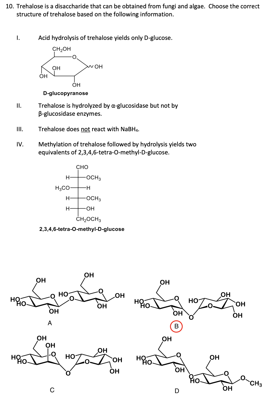 Solved Show whyTrehalose is a disaccharide that can be | Chegg.com