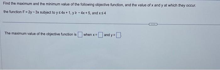 Solved Find The Maximum And The Minimum Value Of The