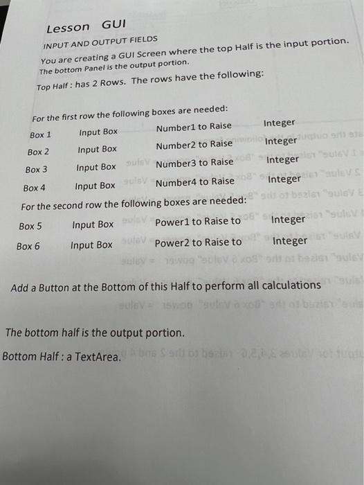 Solved Question 1 PYTHON LessonGUIINPUT AND OUTPUT FIELDSYou | Chegg.com