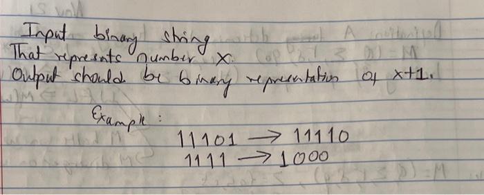 Solved Input Binary String That Represnts Number X Ouput