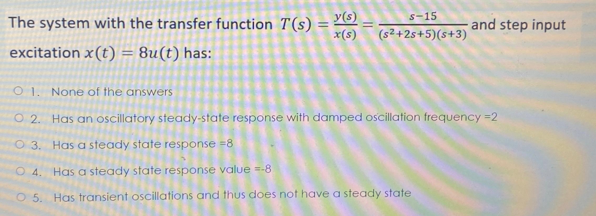 Solved The system with the transfer function | Chegg.com
