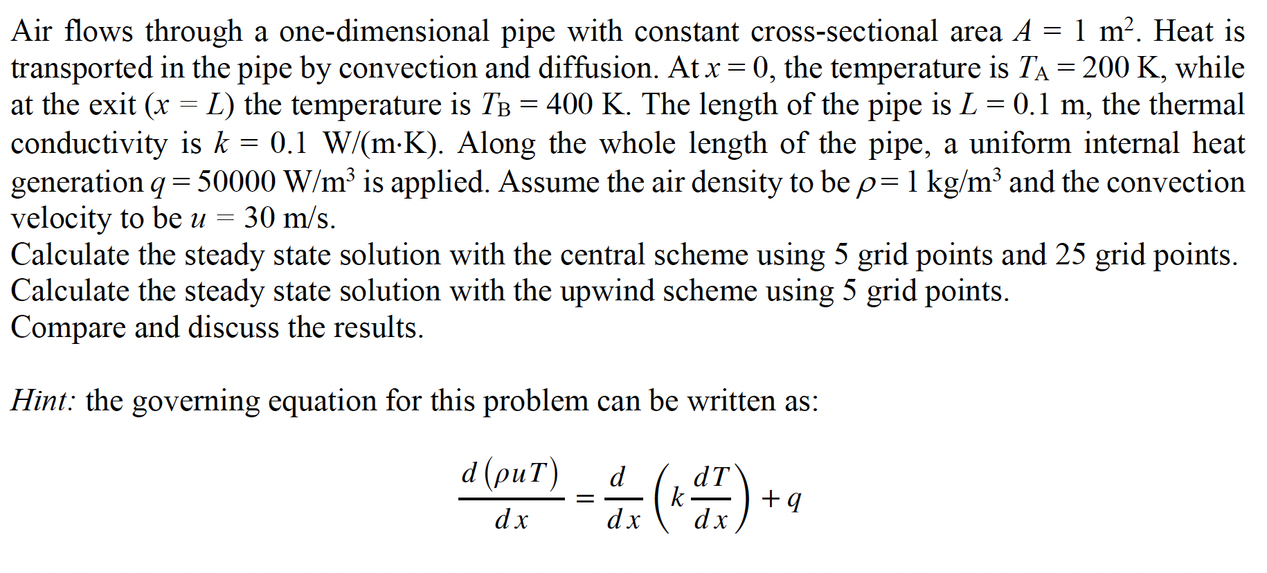 Solved This is a computational fluid dynamics class, please | Chegg.com