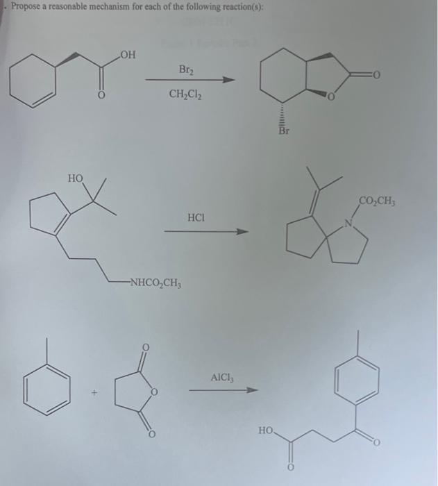 Solved Propose a reasonable mechanism for each of the | Chegg.com