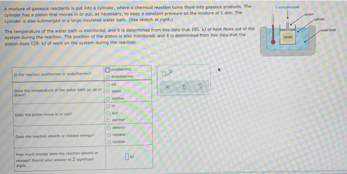 Solved Impressure piston finder A mbxture of gaseous | Chegg.com