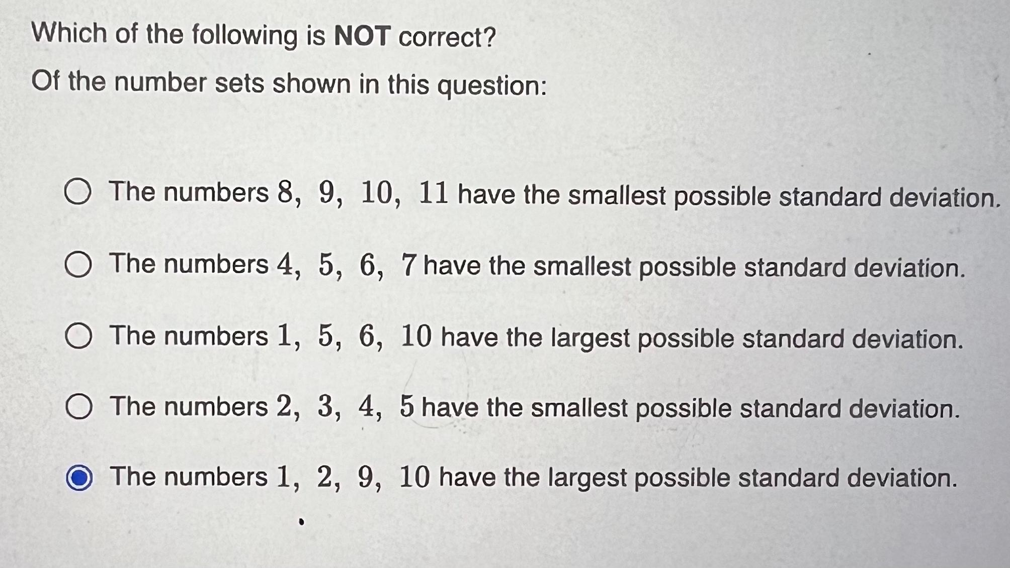 Solved Which of the following is NOT correct?Of the number | Chegg.com