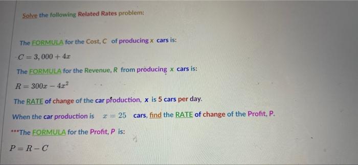 Solved Solve the following Related Rates problem: The | Chegg.com