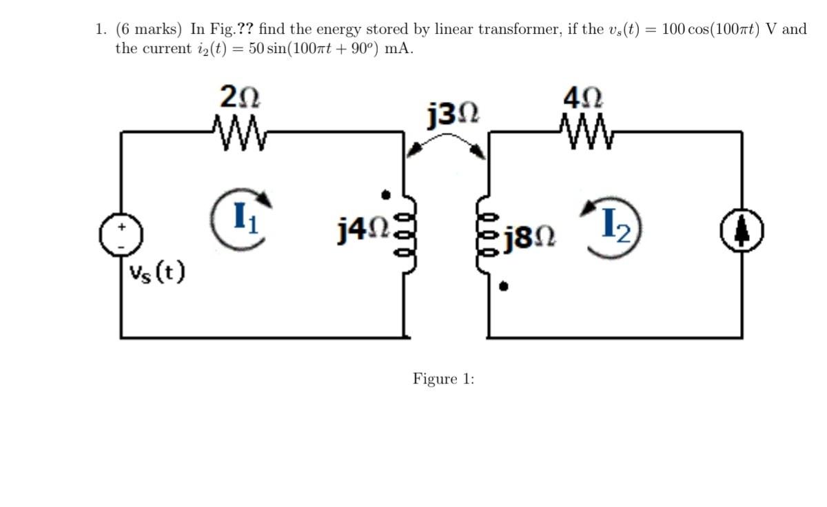 Solved 1. (6 marks) In Fig.?? find the energy stored by | Chegg.com