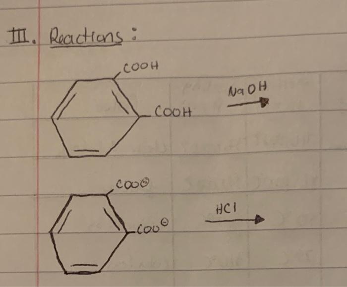 Solved 。 Reactions .COOH NaOH COOH Com HCI -Coo | Chegg.com
