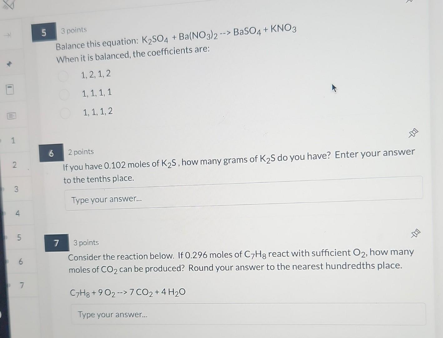 Solved 3 points Balance this equation: | Chegg.com