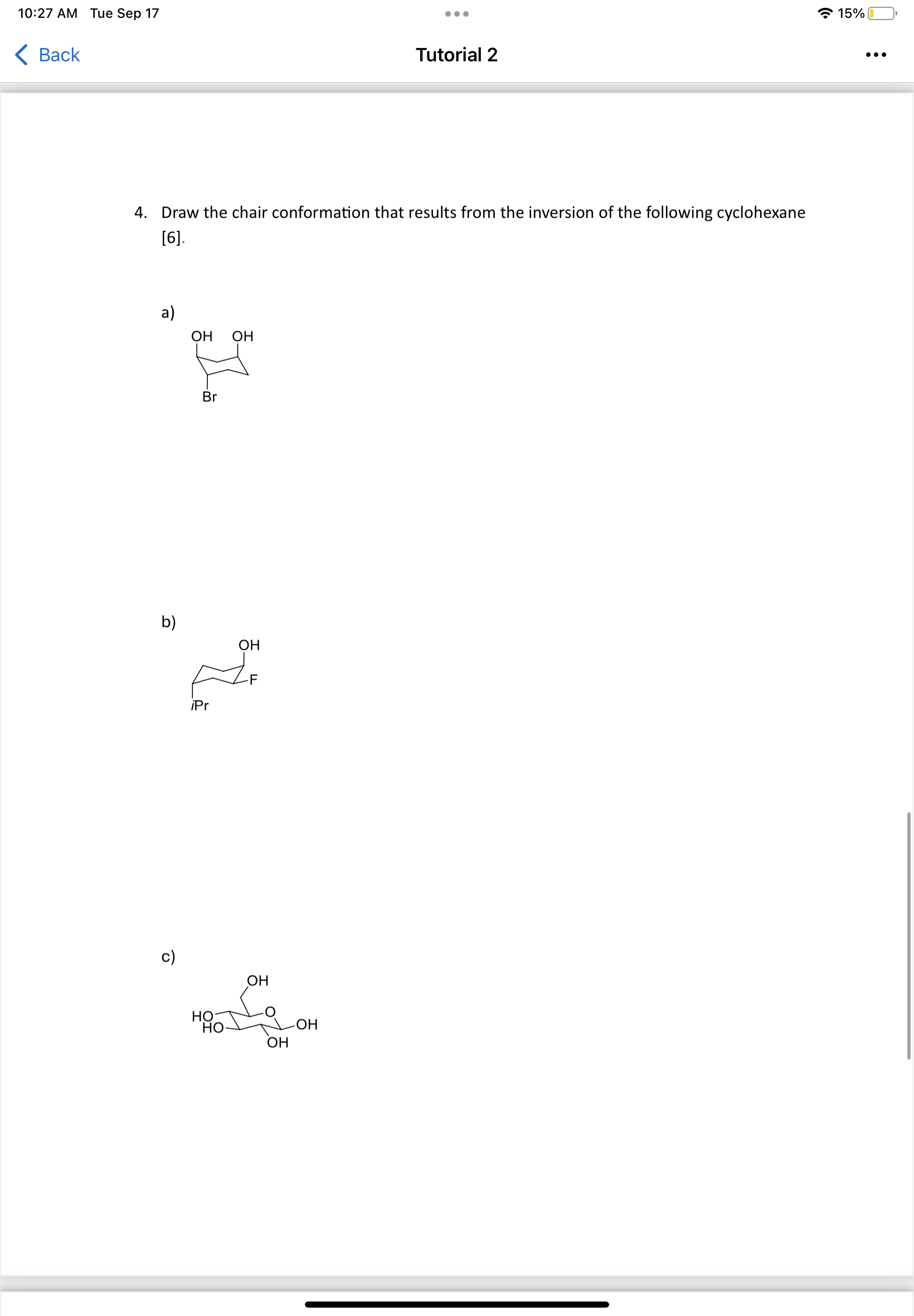 Solved Draw the chair conformation that results from the | Chegg.com