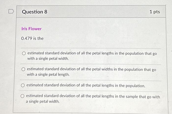The Iris Flower Data Set at | Chegg.com