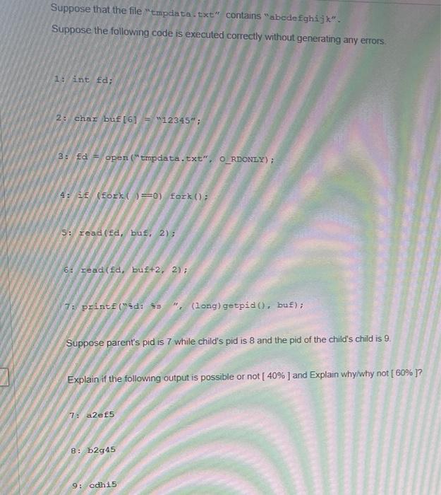 Solved Suppose that the file "tmpdata.txt" contains | Chegg.com