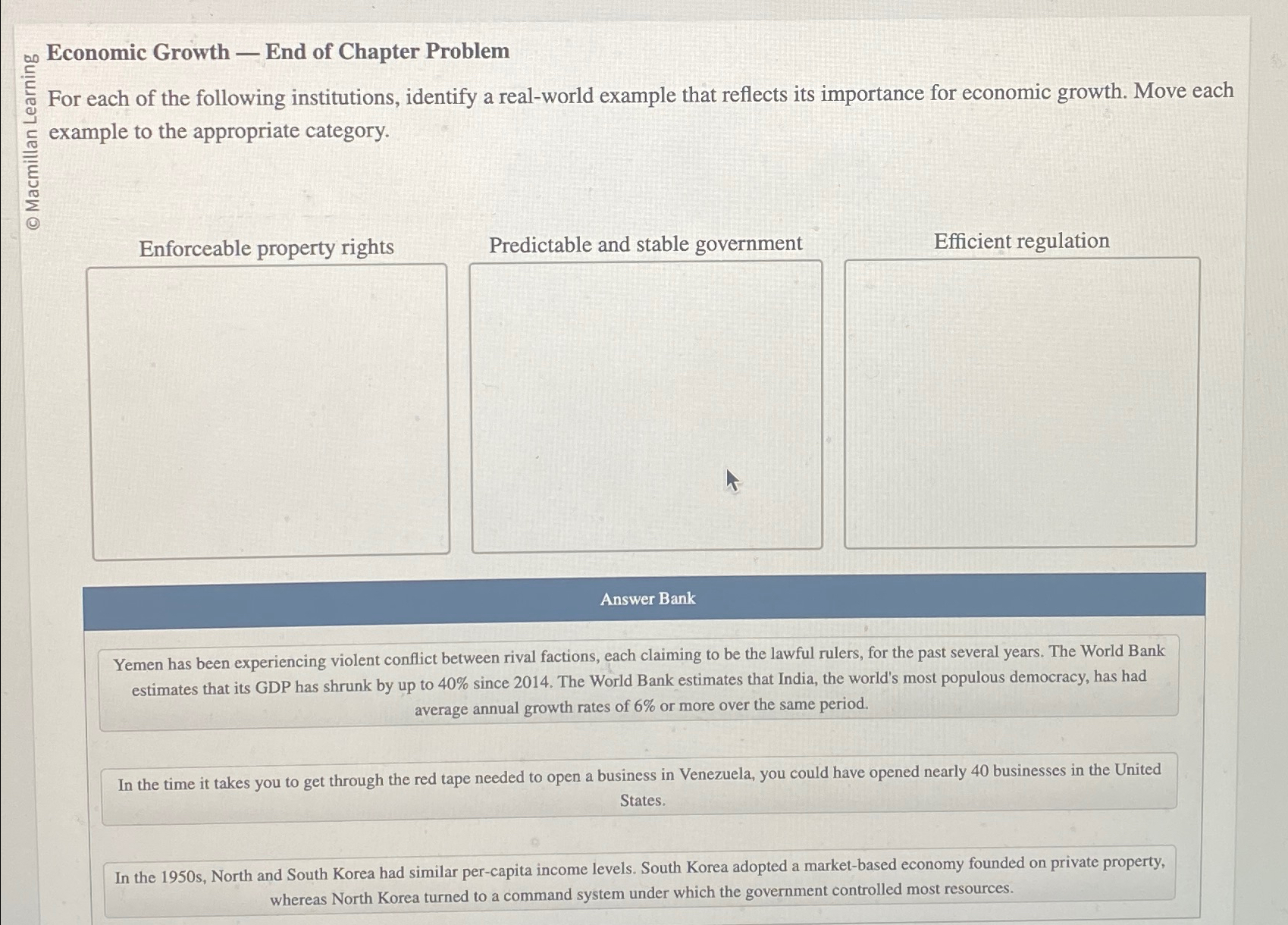 Solved Economic Growth - ﻿End of Chapter ProblemFor each of | Chegg.com