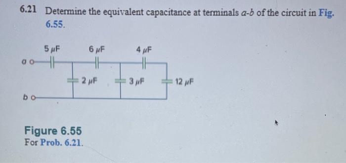 Solved 6.21 Determine the equivalent capacitance at | Chegg.com