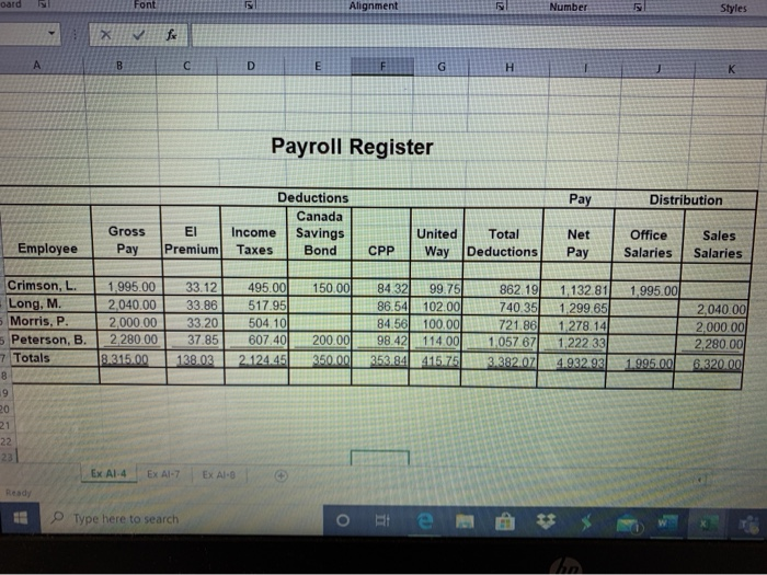 Solved APPENDIX I Payroll Liabilities Exercise AI-4 | Chegg.com