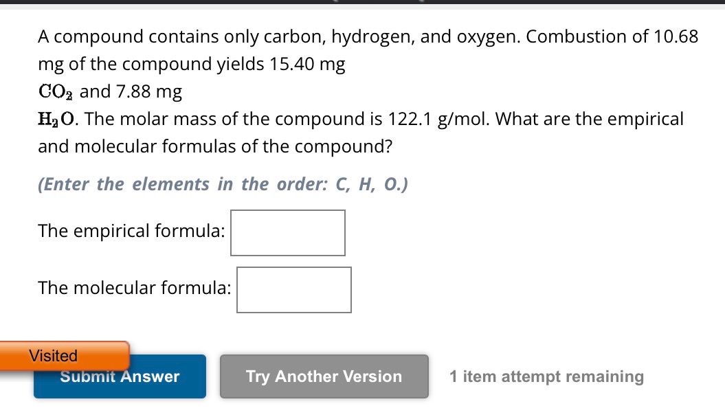 Solved A compound contains only carbon, hydrogen, and | Chegg.com