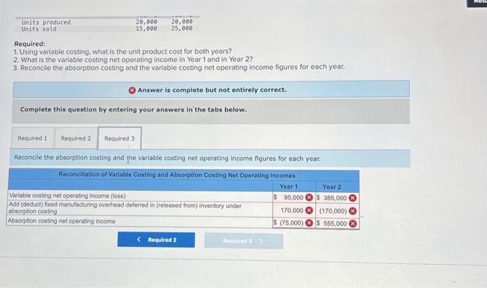 Solved Required: 1. Using variable costing, what is the unit | Chegg.com