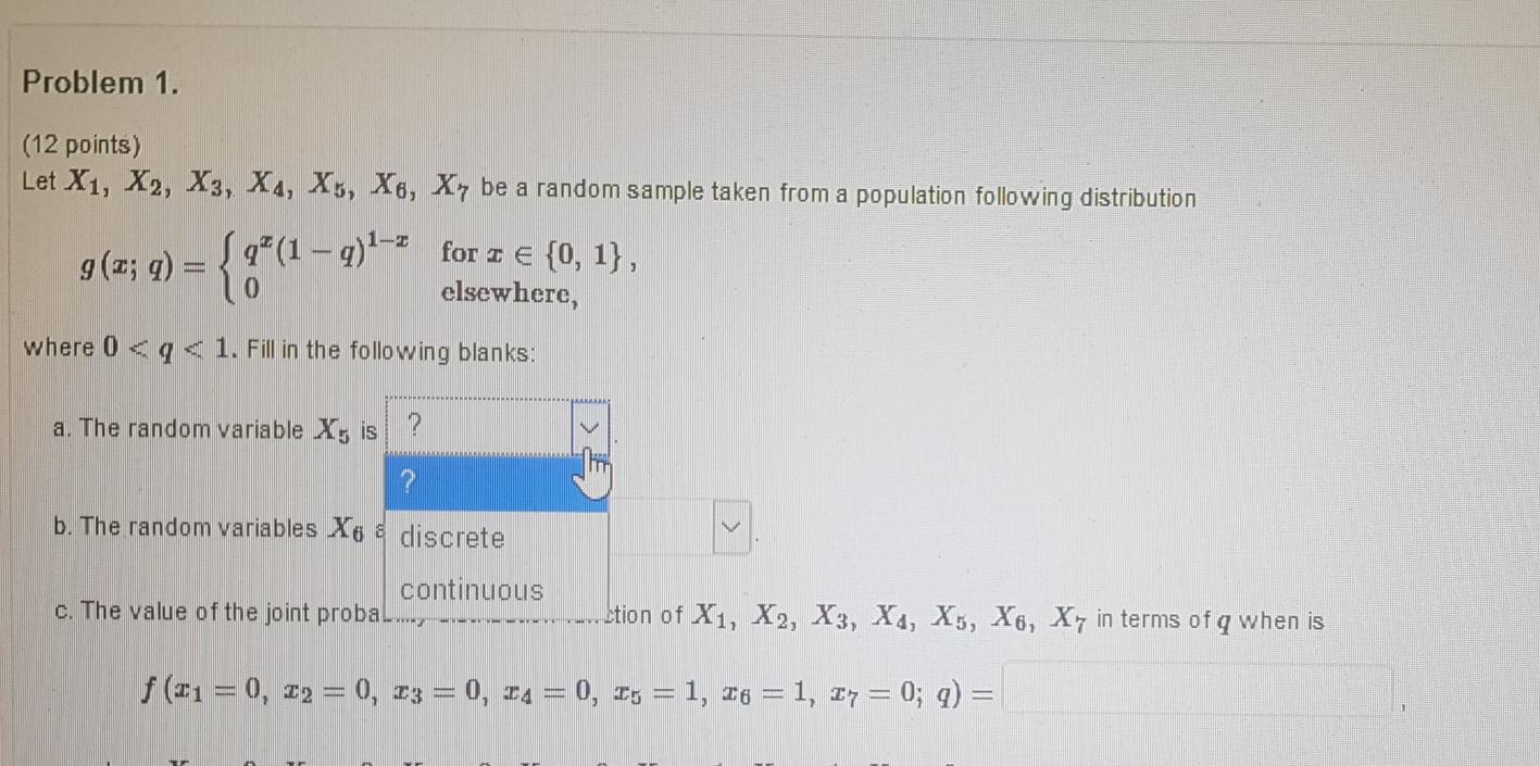 Solved (12 points) Let X1, X2, X3, X4, X5, X6, X7 be a | Chegg.com