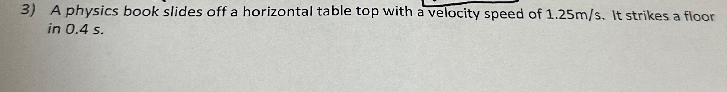 Solved A physics book slides off a horizontal table top with | Chegg.com