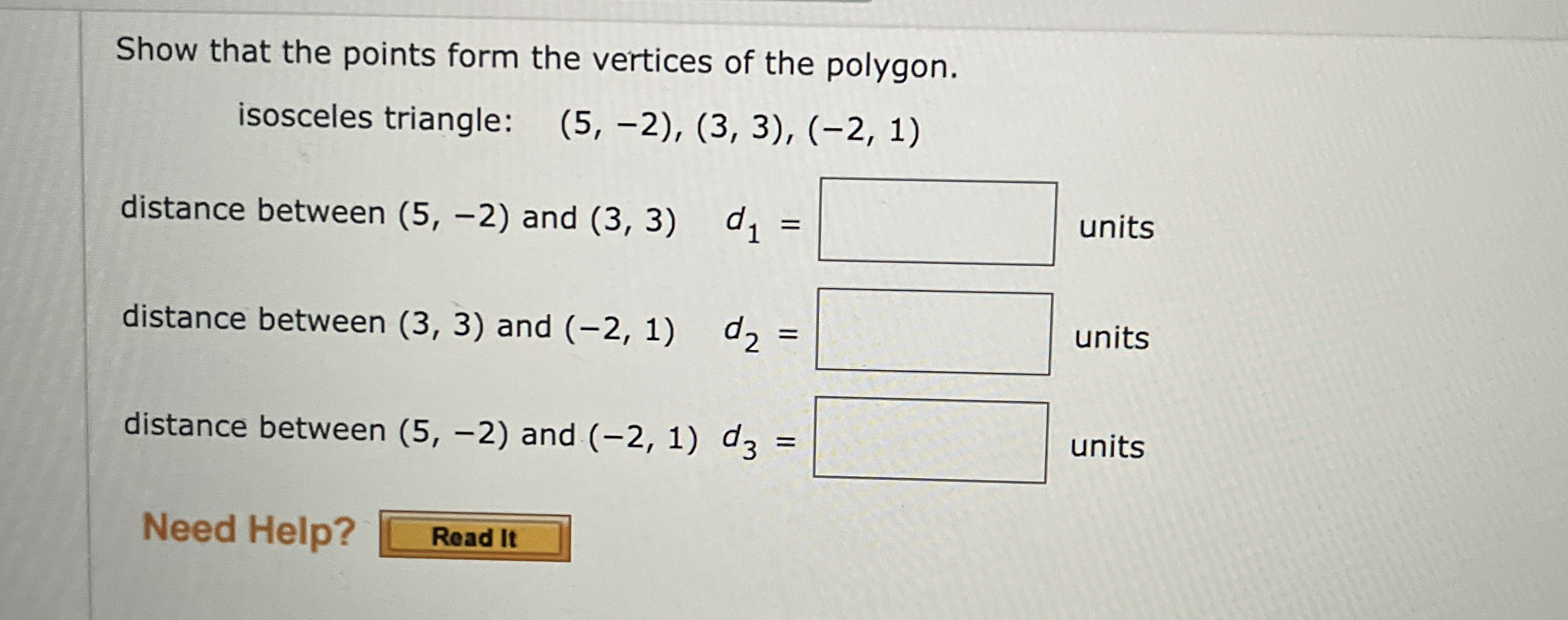 Solved Show that the points form the vertices of the | Chegg.com