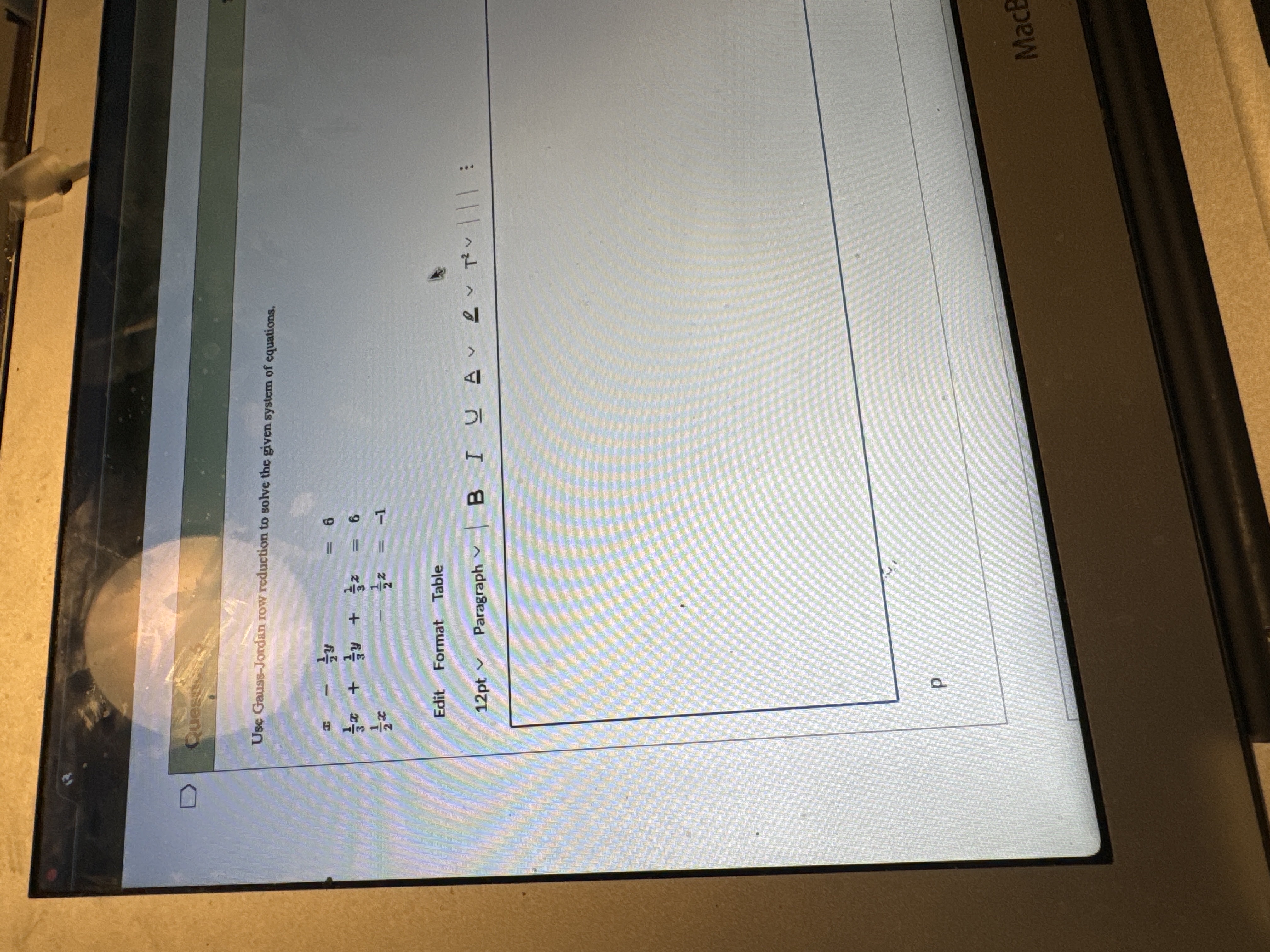Solved Use Gauss-Jondian row reduction to solve the given | Chegg.com