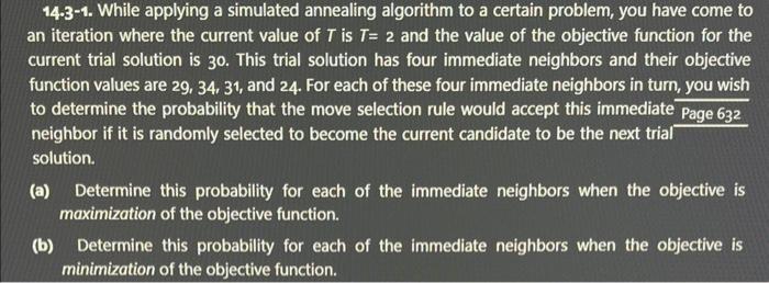 Solved 14-3-1. While applying a simulated annealing | Chegg.com