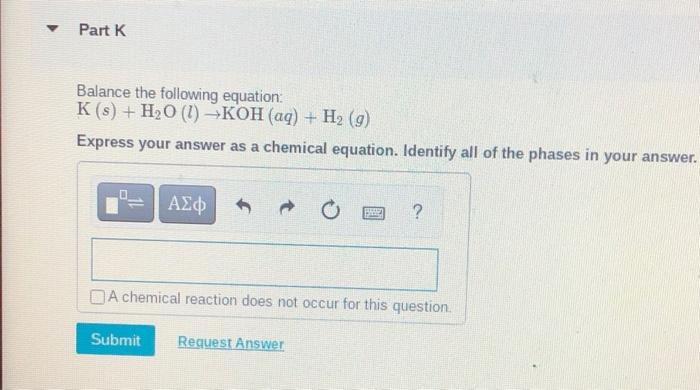 Solved Part A Balance the following equation: Al(s) + O2(g) | Chegg.com