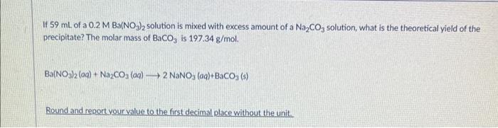 Solved If 59 mL of a 0.2MBa(NO3)2 solution is mixed with | Chegg.com