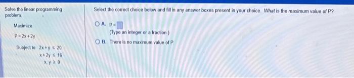 Solved \begin{tabular}{l|l} Solve the linear programming & | Chegg.com