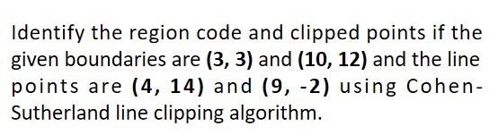 Solved Identify the region code and clipped points if the | Chegg.com