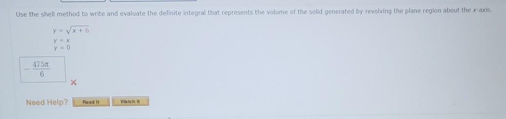 Solved Use the shell method to write and evaluate the | Chegg.com