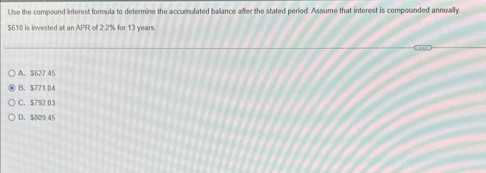 Solved Use the compound interest formula to determine the | Chegg.com