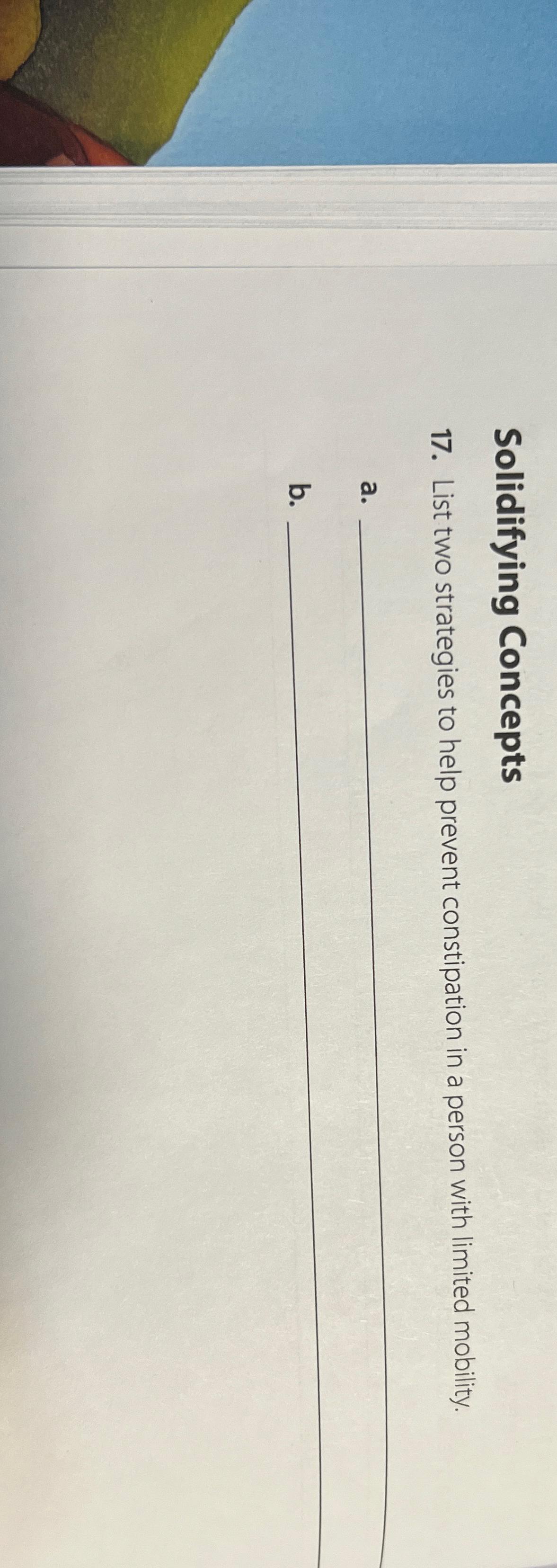 Solved Solidifying Concepts17. ﻿List two strategies to help | Chegg.com