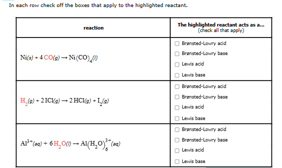 Solved by an EXPERT In each row check off the boxes that apply to the | Chegg.com