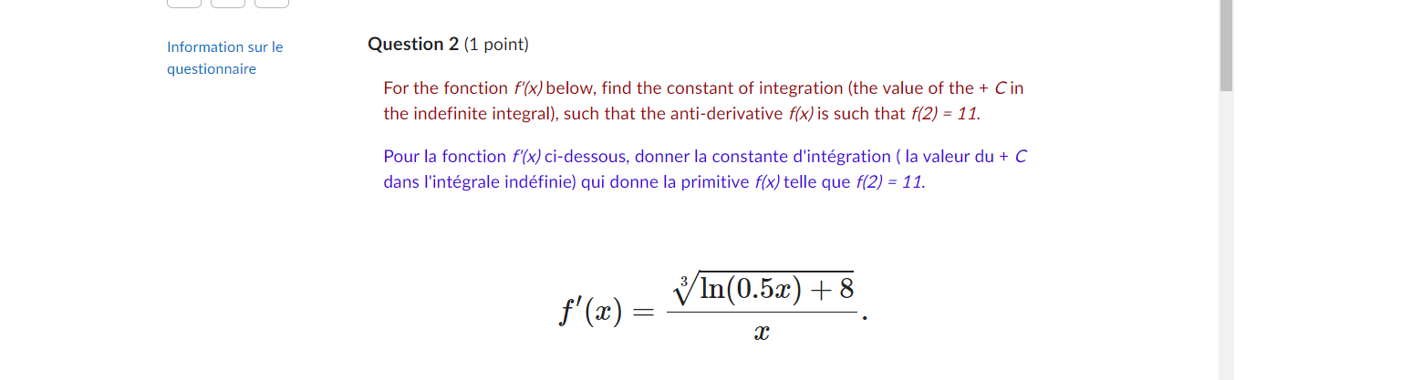 Solved Question 2 (1 ﻿point)For the fonction f'(x) ﻿below, | Chegg.com