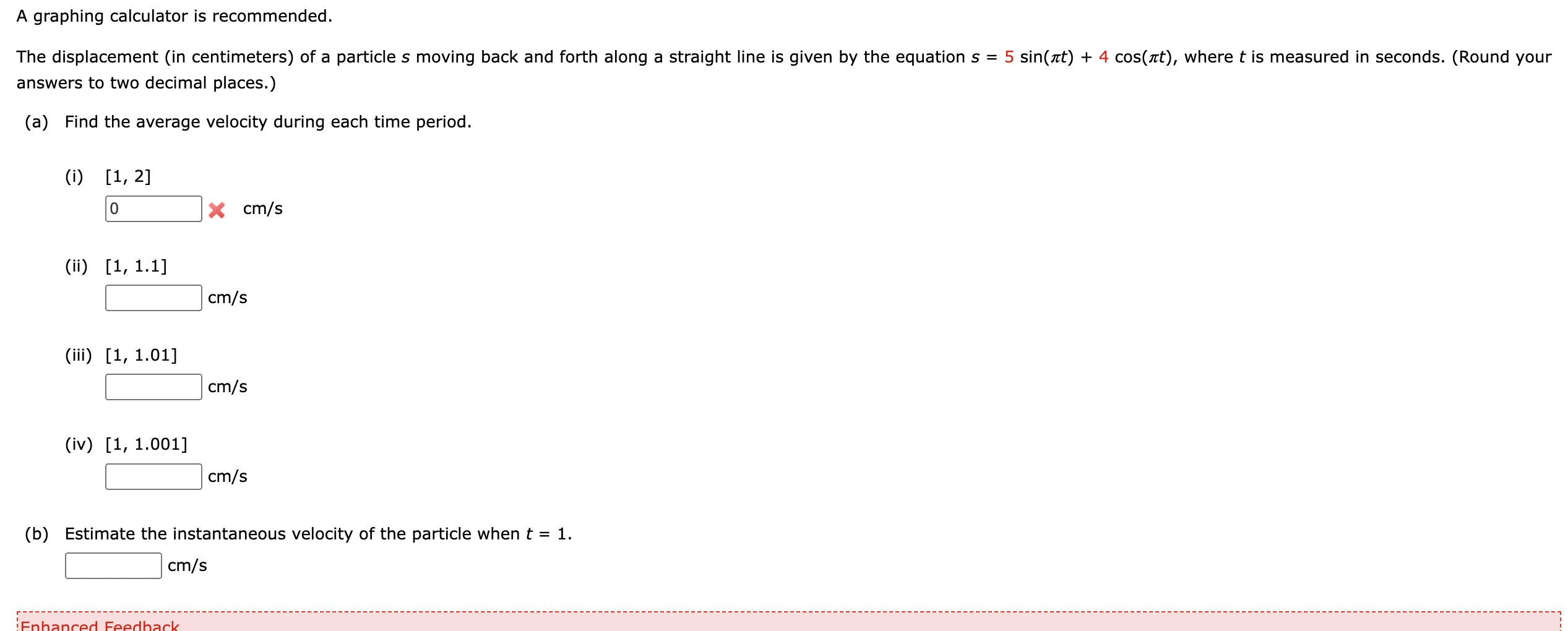 Solved A graphing calculator is recommended.The displacement | Chegg.com