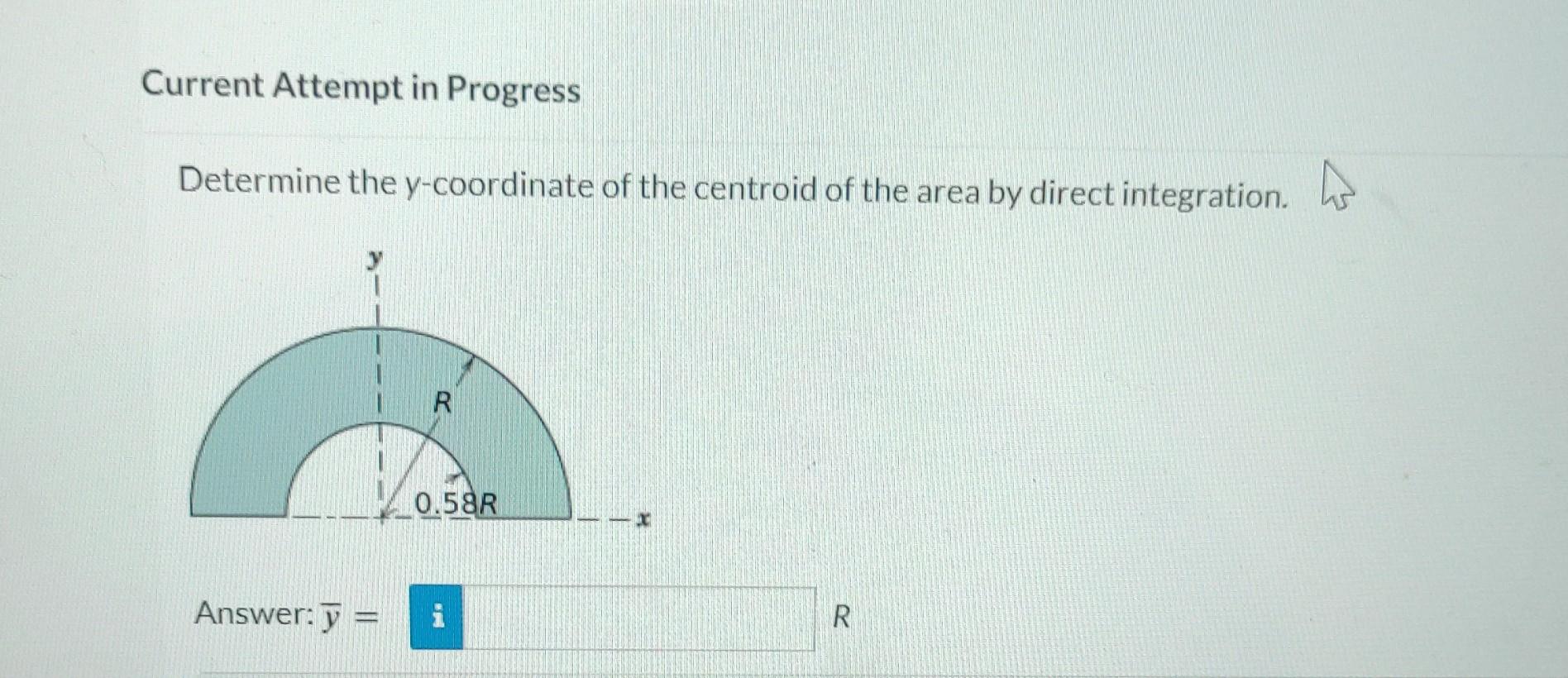 Solved Determine the y-coordinate of the centroid of the | Chegg.com