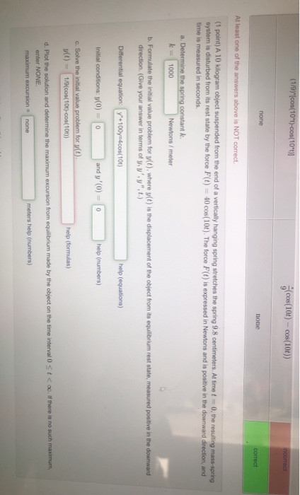 Solved (1/9)'(cos(10"t)-cos(10')] (cos(108) – cos(106) | Chegg.com
