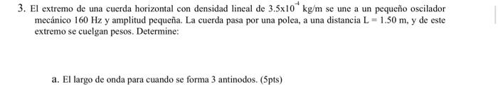 Solved the extreme of a horizontal string with linear | Chegg.com