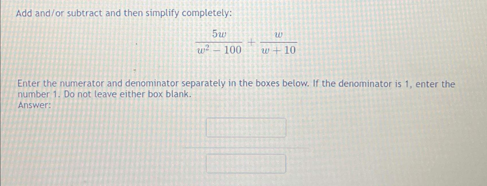 Solved Add and/or subtract and then simplify | Chegg.com