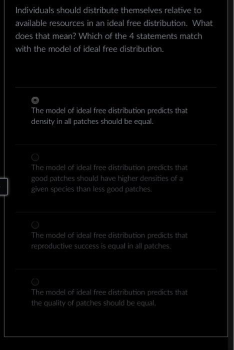 Solved Individuals should distribute themselves relative to | Chegg.com