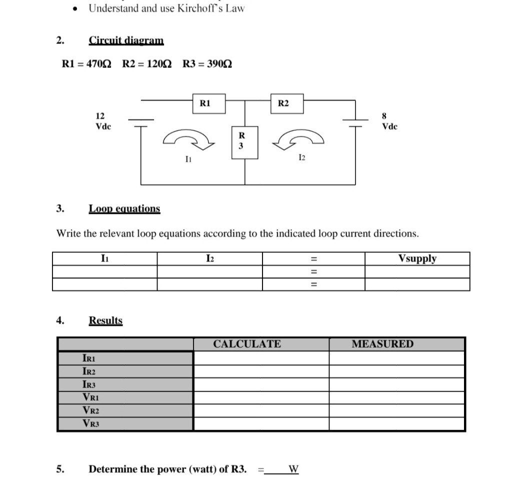 Solved Understand and use Kirchoff's LawCircuit | Chegg.com