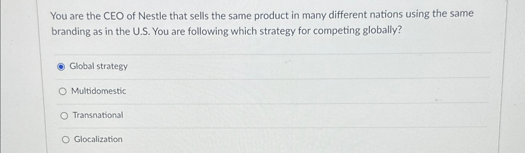 Solved You are the CEO of Nestle that sells the same product | Chegg.com