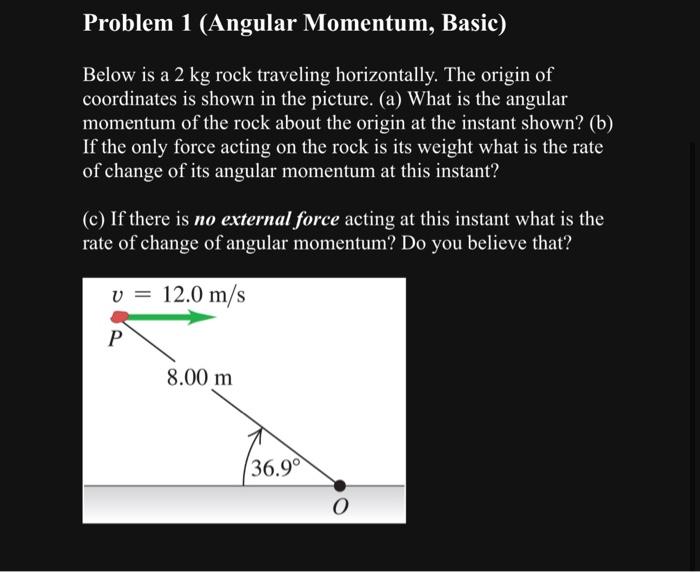 Solved Problem 1 (Angular Momentum, Basic) Below is a 2 kg | Chegg.com